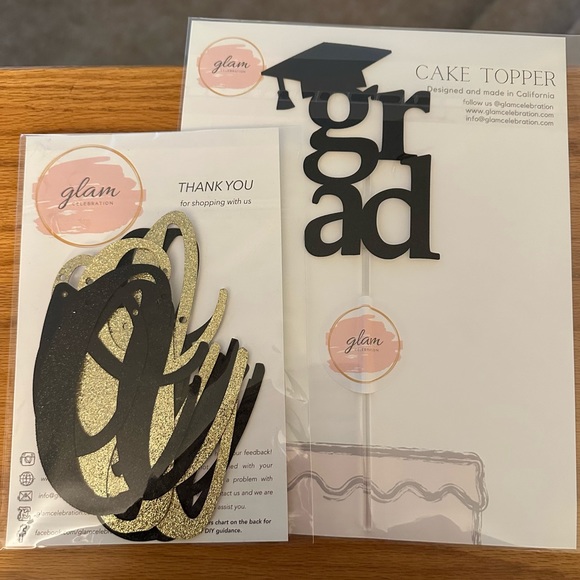glam celebration | Party Supplies | Graduation Party Supplies Cake ...